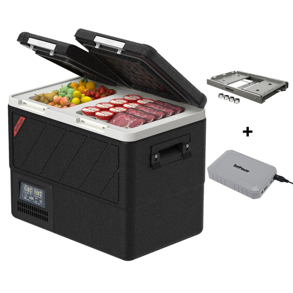 Setpower DT35 45 55 Car Refrigerator 12 Volt Freezer With Slide Batter ...