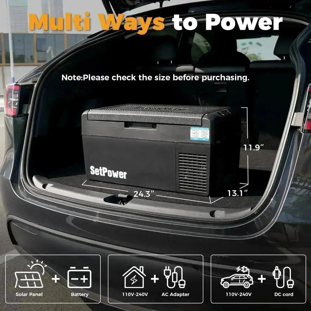 RF20 Electric Cooler 12 Volt Freezer Car Refrigerator 21Qt - – Setpower ...