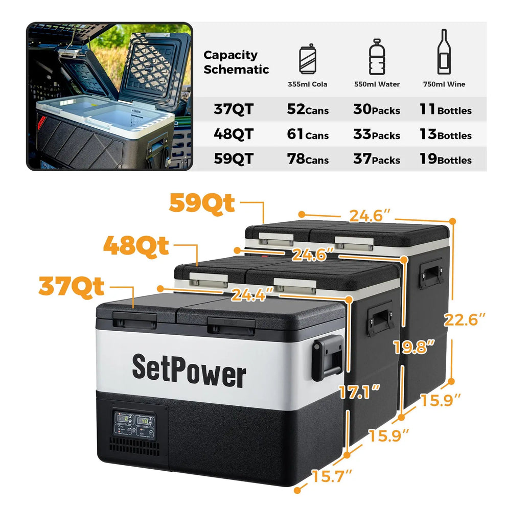 DT45 Portable Refrigerator Freezer 12V Freezer for Car 48Qt ...