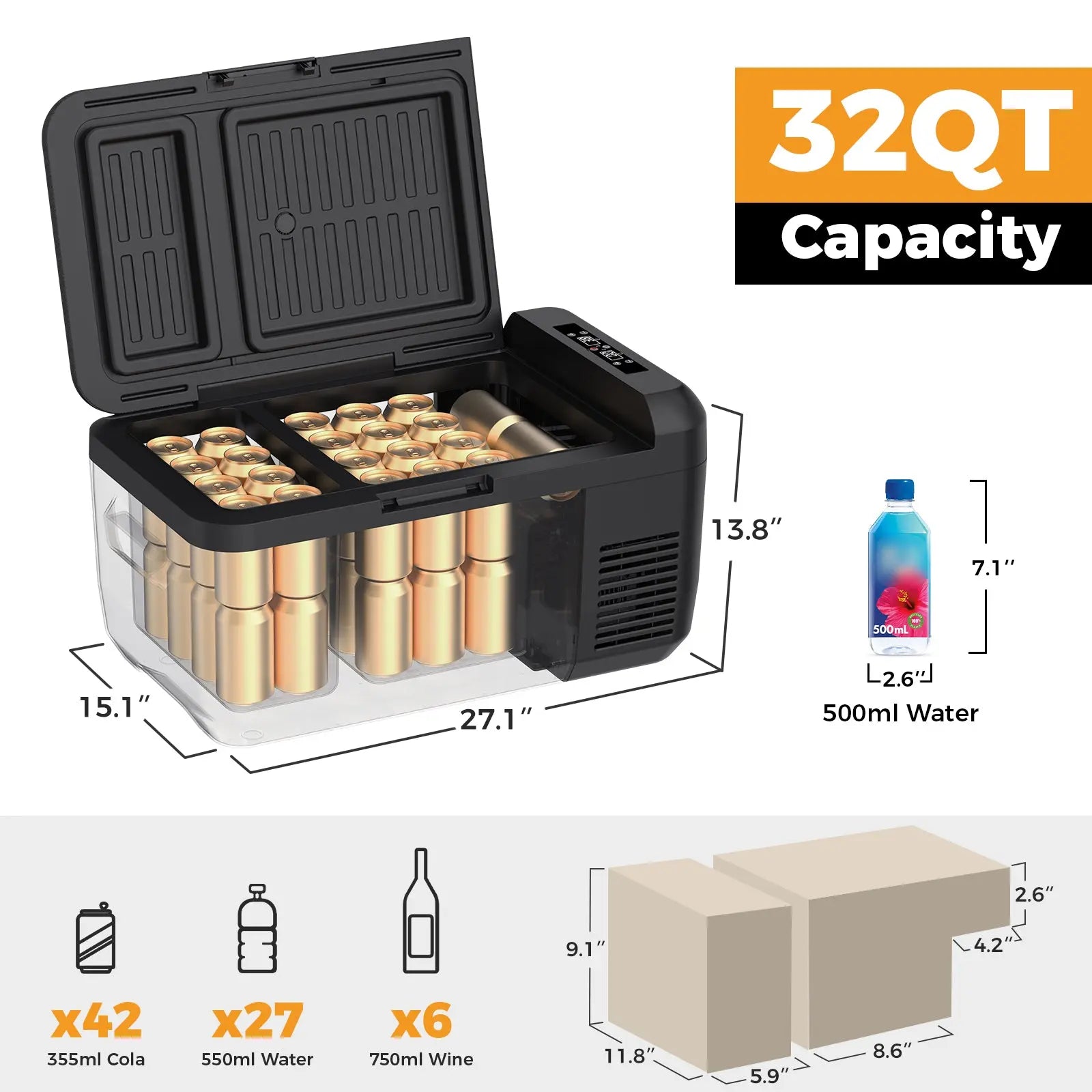 Setpower RF30 Electric Cooler 12V Freezer for Vehicles 32Qt App Contro